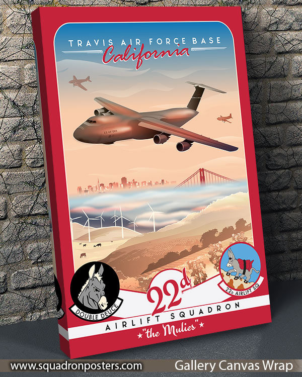 Travis AFB C-5 Galaxy 22d AS The Mulies - Squadron Posters