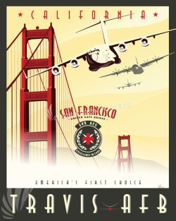 Travis AFB 349th AES "Golden Gate Bridge" - Squadron Posters