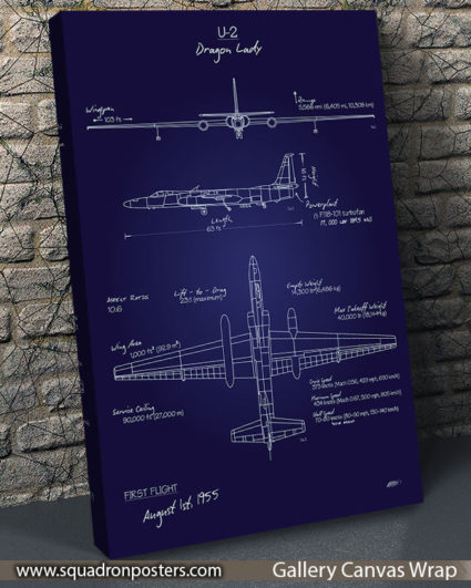 U-2 Dragon Lady Blueprint Art - Squadron Posters