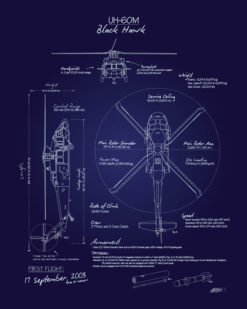 UH-60M Black Hawk Blueprint - Squadron Posters