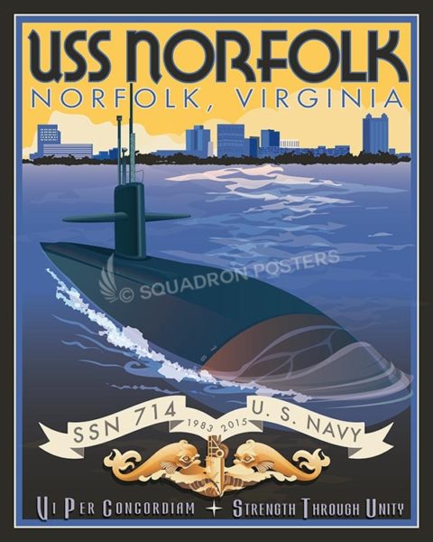 Norfolk Virginia USS Norfolk (SSN-714) - Squadron Posters