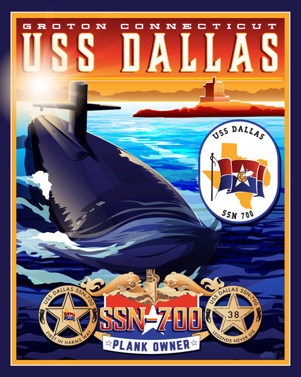 USS Dallas New London Groton - Squadron Posters