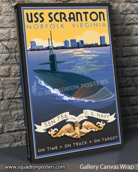 Norfolk Virginia USS Scranton (SSN-756) Gold - Squadron Posters