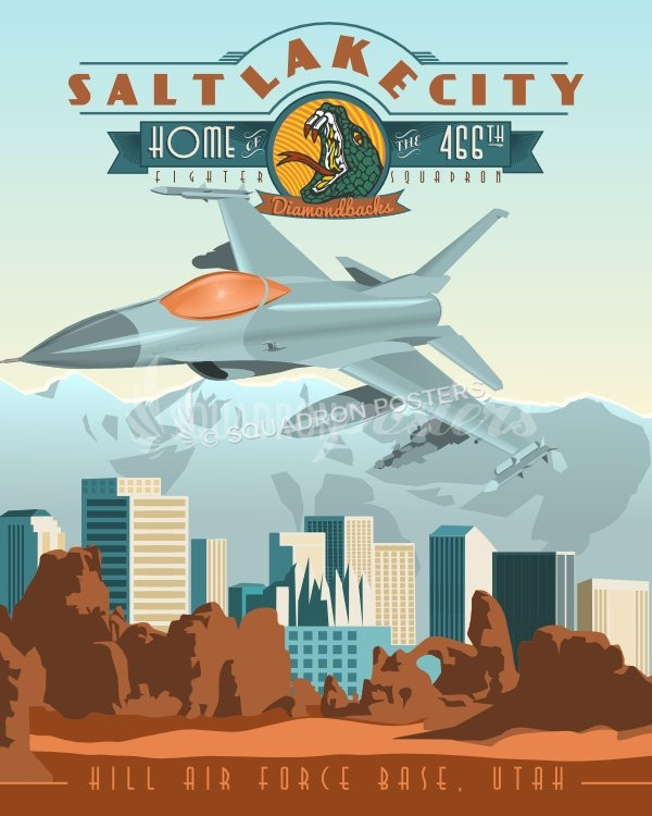 Hill AFB F-16 466th FS Diamondbacks - Squadron Posters