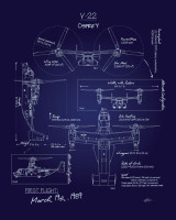 V-22 Osprey Blueprint Art - Squadron Posters