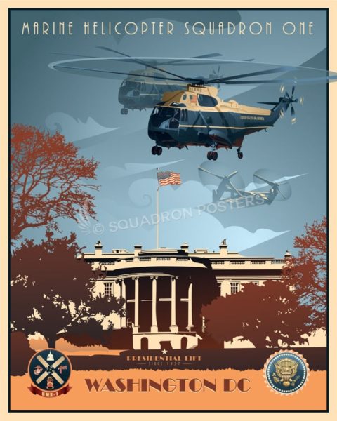 Marine Helicopter Squadron One (HMX-1) VH-3D, V-22 - Squadron Posters