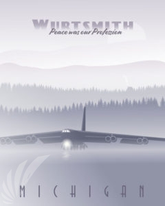 Wurtsmith - B-52 Stratofortress bomber artwork - Squadron Posters