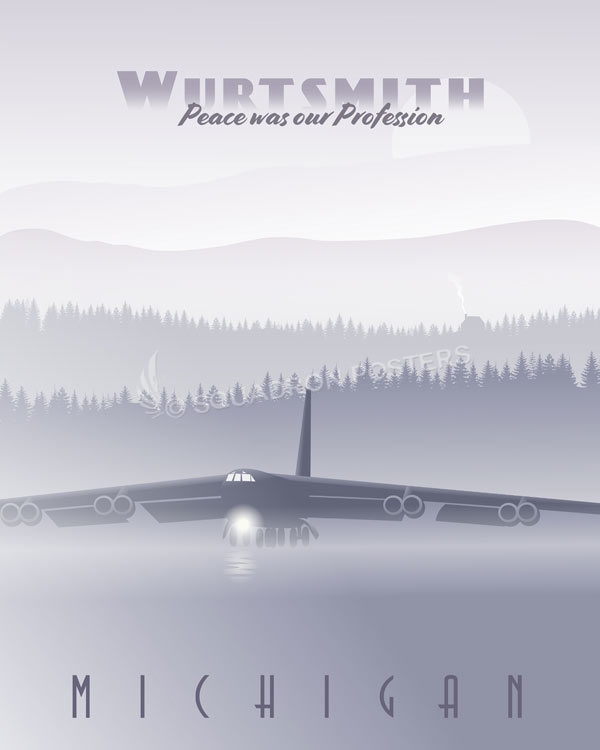 Wurtsmith - B-52 Stratofortress bomber artwork - Squadron Posters