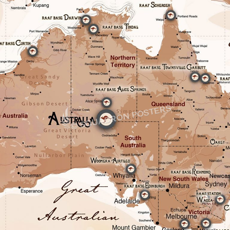 The Aviator's World Map - push pin travel map - Squadron Posters