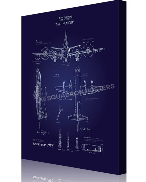 P-3 Orion Blueprint T-shirt - Squadron Posters