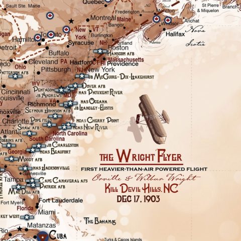 The Aviator's World Map - push pin travel map - Squadron Posters