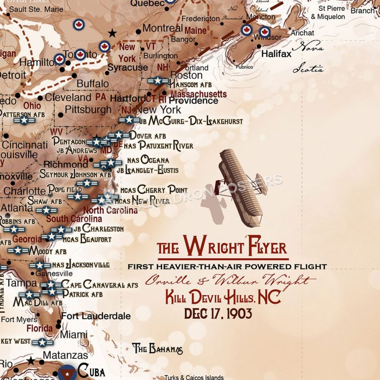 The Aviator's World Map - push pin travel map - Squadron Posters