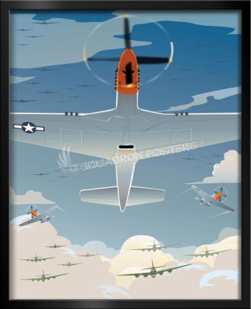 Art Deco P-51 Mustang - Squadron Posters
