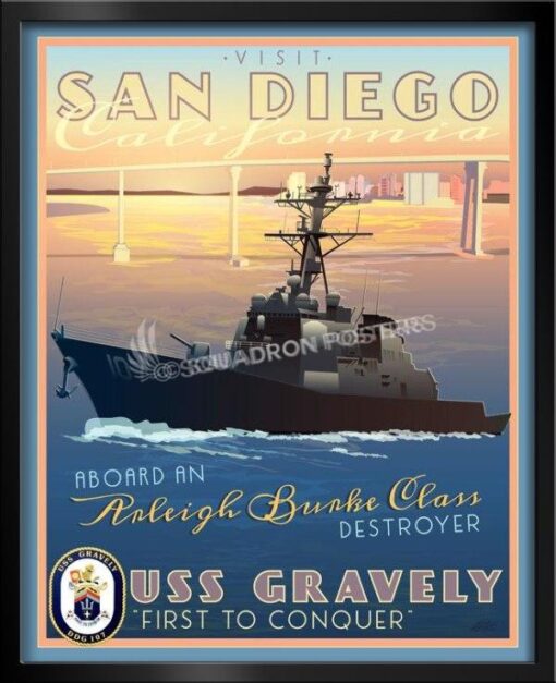 San Diego DDG-107 USS Gravely - Squadron Posters