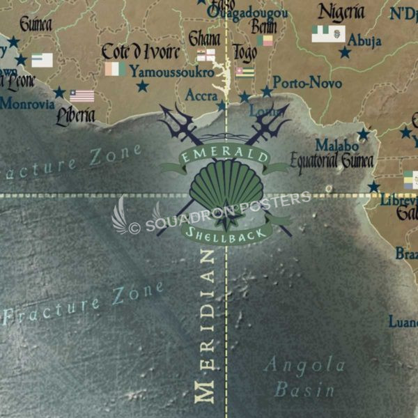 The Mariner's World Map - push pin travel map - Squadron Posters