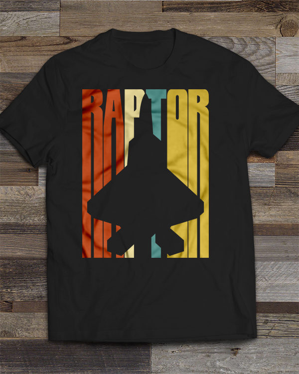 80's Retro F-22 Raptor T-shirt - Squadron Posters