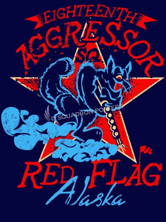 18th Aggressor Sq. Red Flag Alaska T-shirt - Squadron Posters
