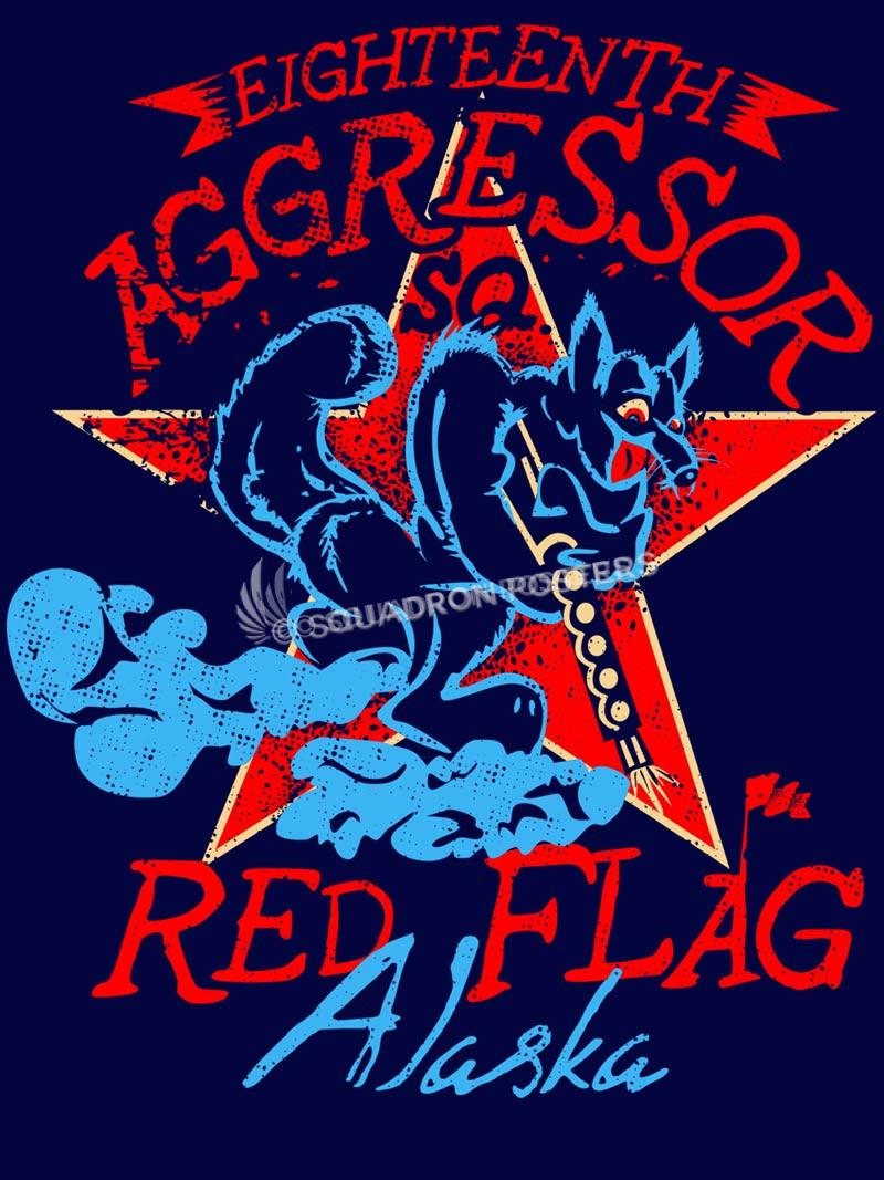 18th Aggressor Sq. Red Flag Alaska T-shirt - Squadron Posters
