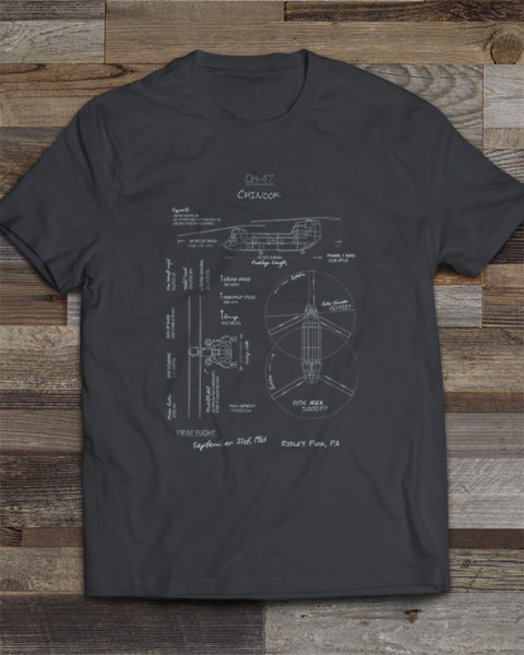 CH-47 Chinook Blueprint T-shirt - Squadron Posters
