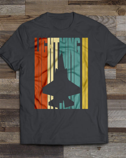80's Retro F-35 Lighting II T-Shirt - Squadron Posters