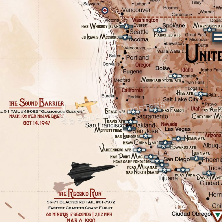 The Aviator's World Map - push pin travel map - Squadron Posters